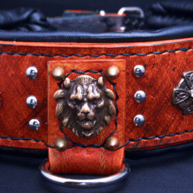 Leather Dog Collar , luxury wine red dog collar | Leather for Pets