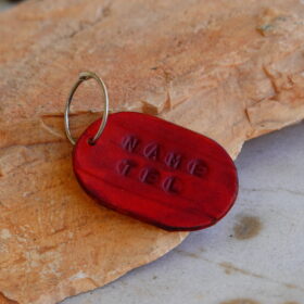 Dog ID Tag Red | Leather for Pets