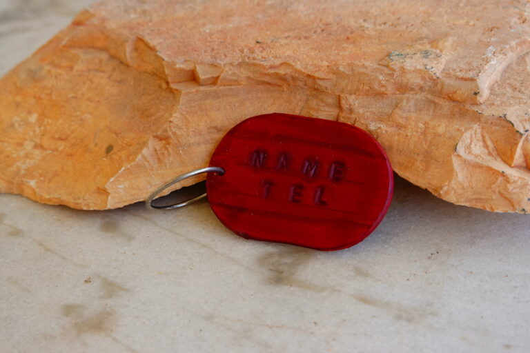 Dog ID Tag Red | Leather for Pets