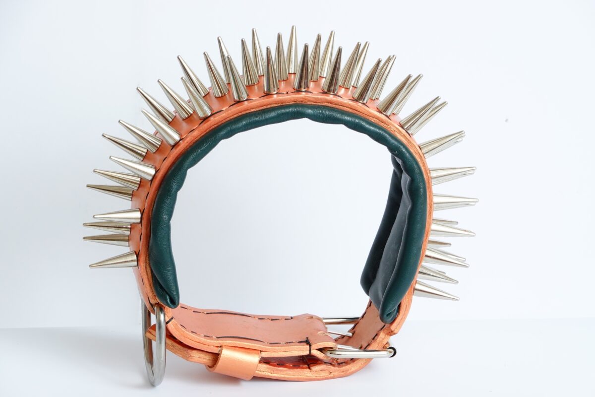 Rose Gold Collar with Big Spikes , PitBull Collar , Doberman Collar ...