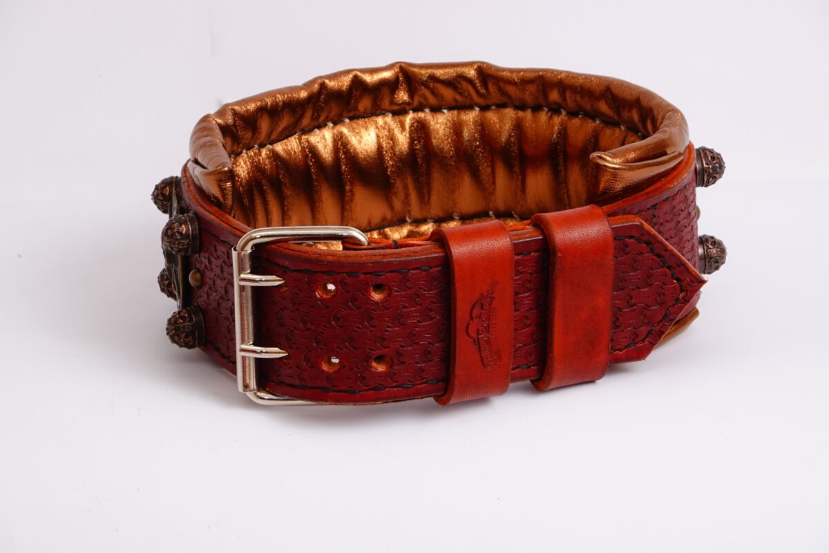 Medieval style leather dog collar | leatherforpets
