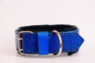 Honeycomb Blue Leather Dog Collar | Leather for Pets