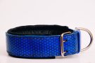 Honeycomb Blue Leather Dog Collar | Leather for Pets