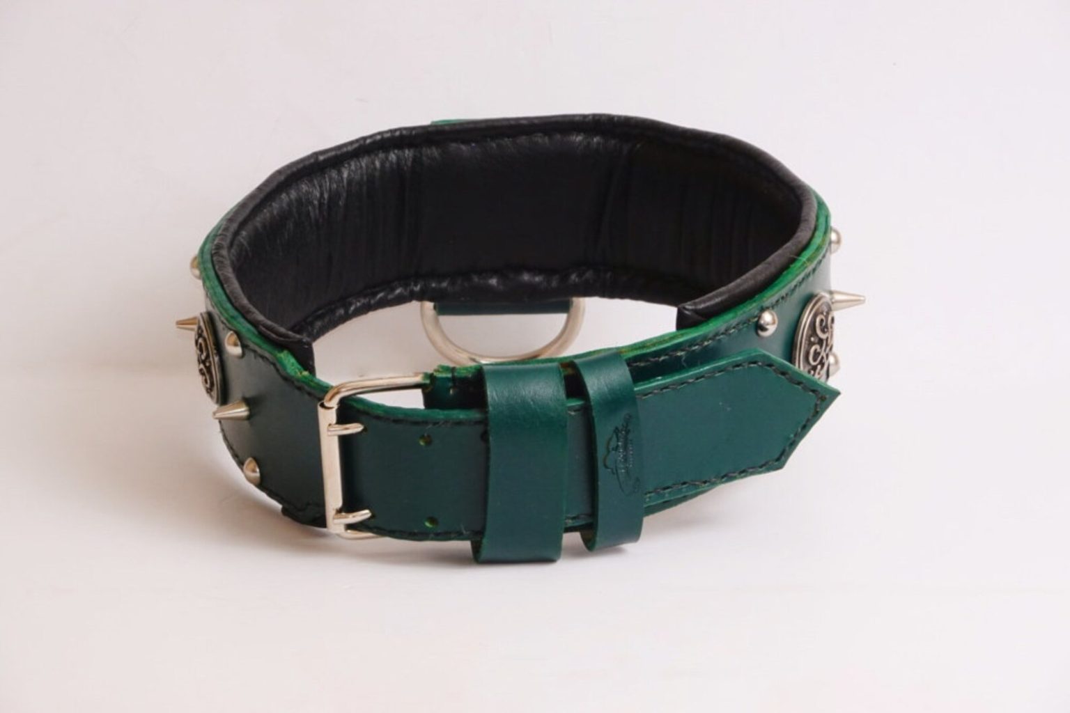 Mastiff Leather Dog Collar Dark Green, Cane Corso, Presa Canario ...