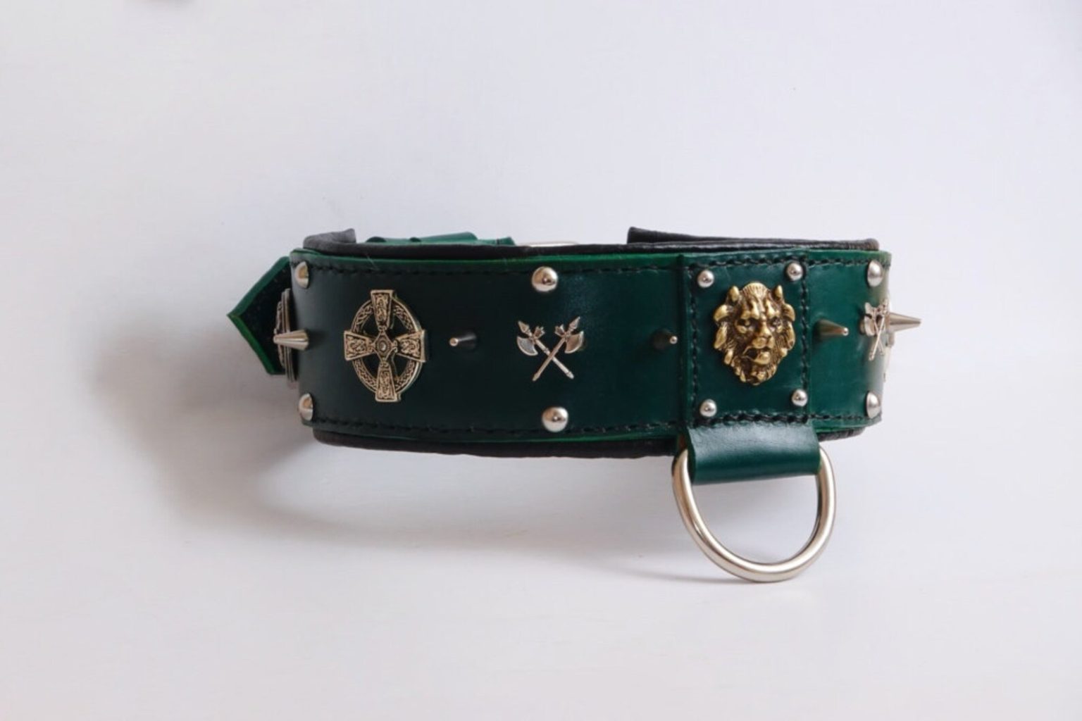 Mastiff Leather Dog Collar Dark Green, Cane Corso, Presa Canario ...