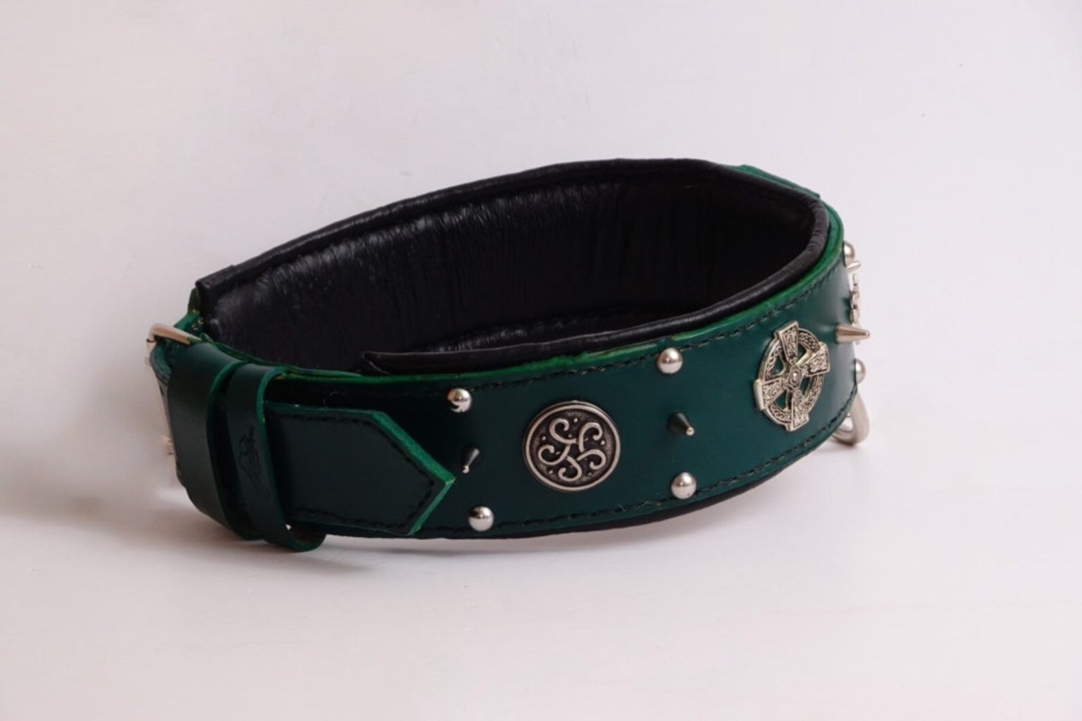 Mastiff Leather Dog Collar Dark Green, Cane Corso, Presa Canario ...