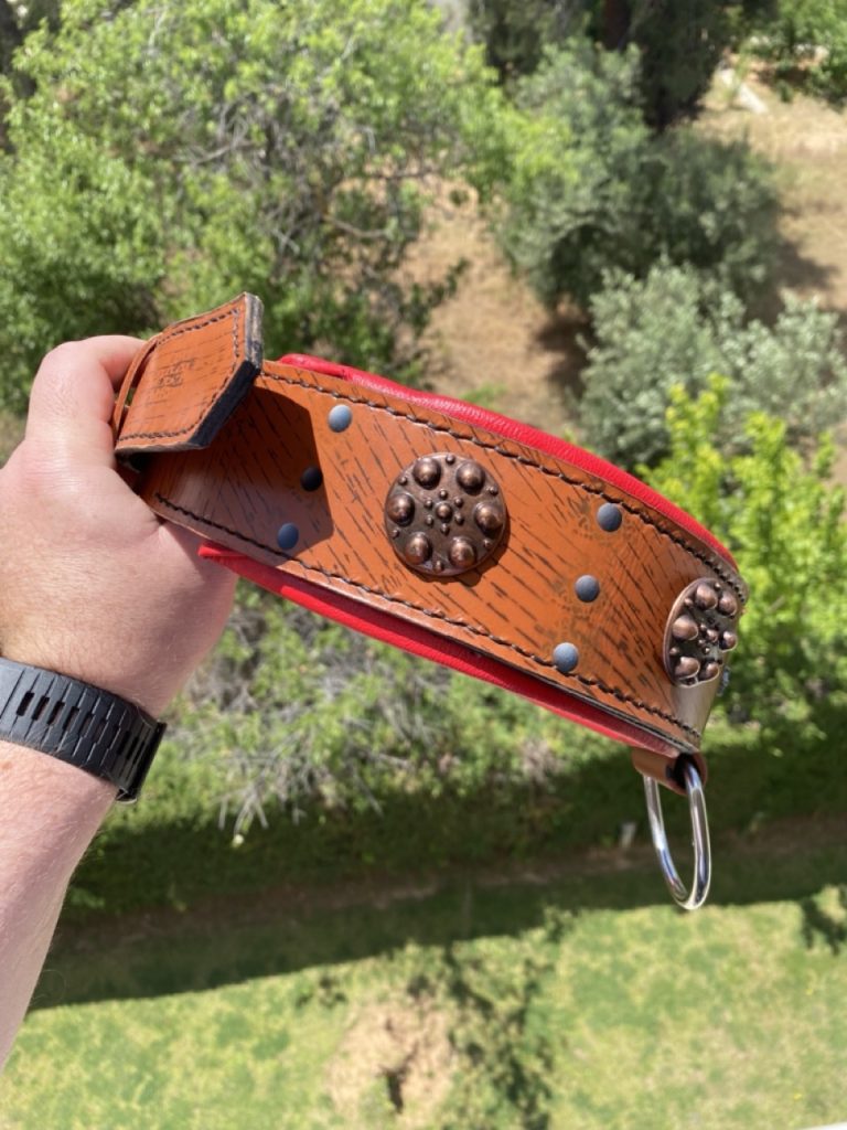 Medieval Leather Dog Collar Wood Pattern | leatherforpets