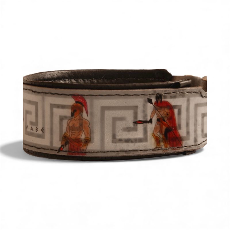 Spartan Leather Dog Collar Molon Lave | leatherforpets